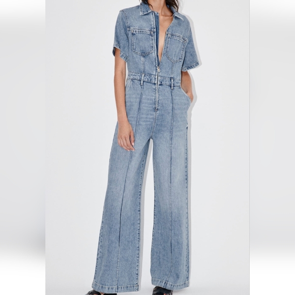Zara | Jeans | New Zara Zipper Denim Overalls | Poshmark